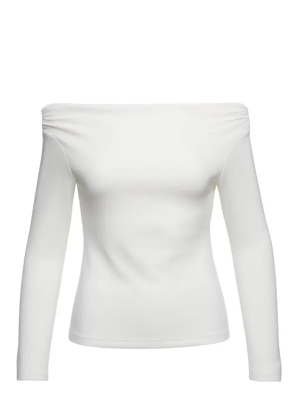 WAKAKUU Off-shoulder Long Sleeve Top - Ivory