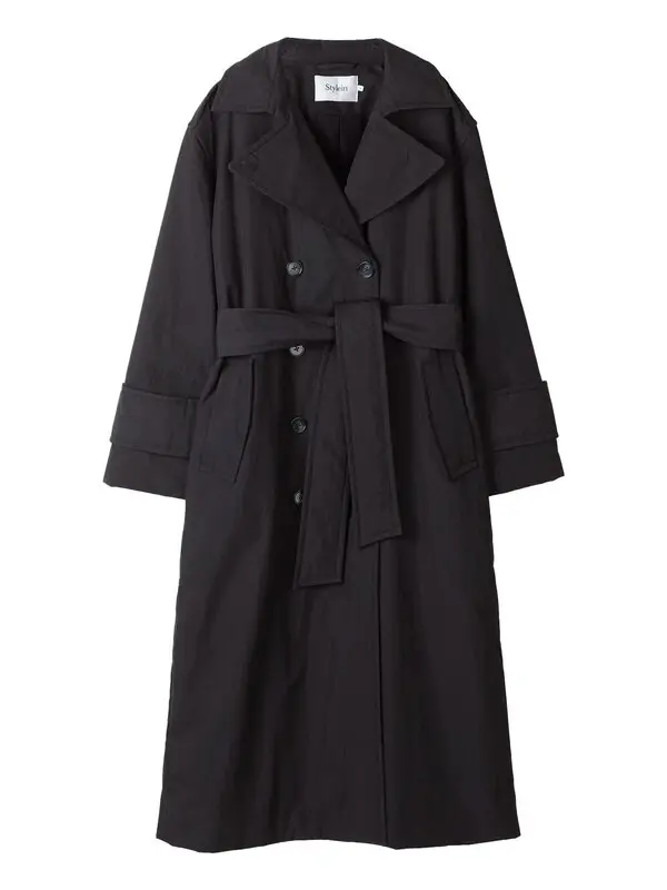 Stylein Sandra Calf-length Trench Coat - Black