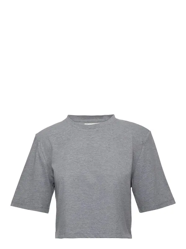 WAKAKUU Padded Cropped T-shirt - Grey