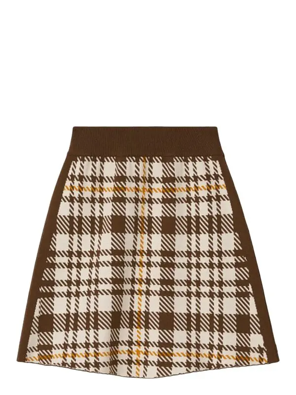 Rodebjer Tendai Eco Check Mini Skirt - Brown
