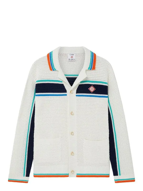 Casablanca Tennis Crochet Shacket - Blue