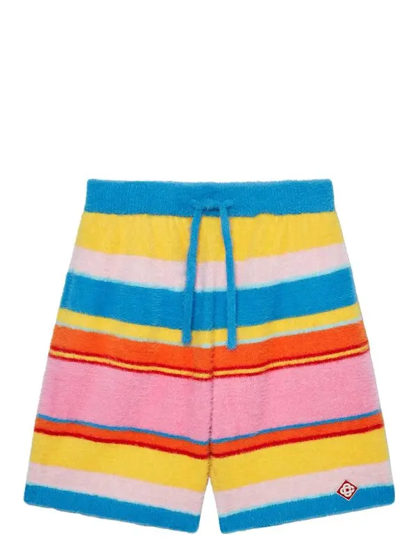 Casablanca Fluffy Stripe Oversized Shorts - Blue