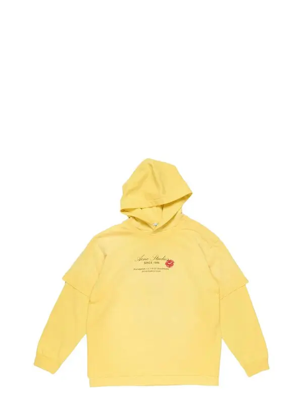 Acne Studios Layered Garment-dyed Hoodie - Yellow