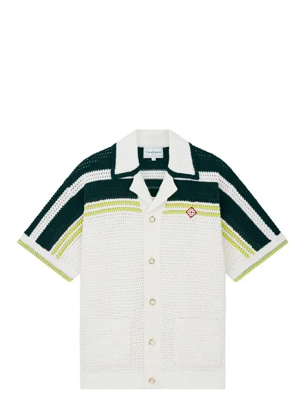 Casablanca Tennis Short Sleeve Crochet Shirt - Multicolor