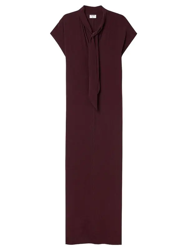 Filippa K Long Tie-neck Dress - Burgundy