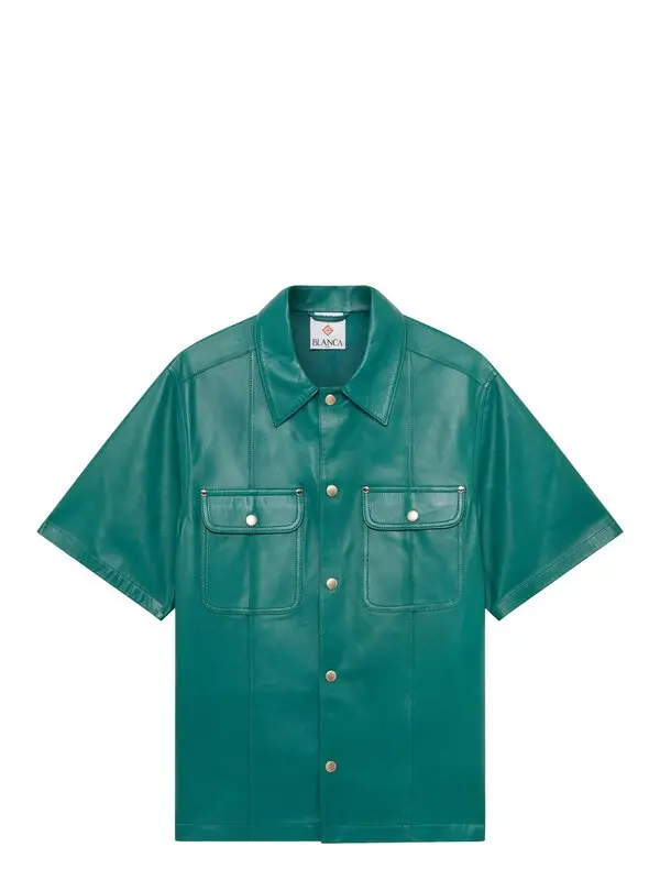 Casablanca Leather Short Sleeve Shirt - Multicolor