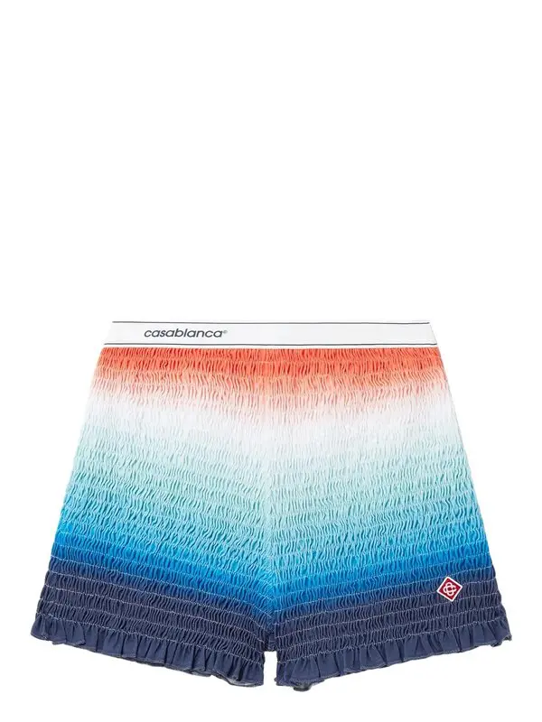 Casablanca Gradient Shirred Shorts - Multicolor