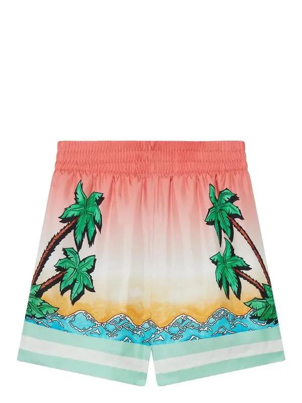 Casablanca Tennis Club Silk Shorts - Green