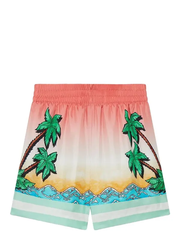 Casablanca Tennis Club Silk Shorts - Green