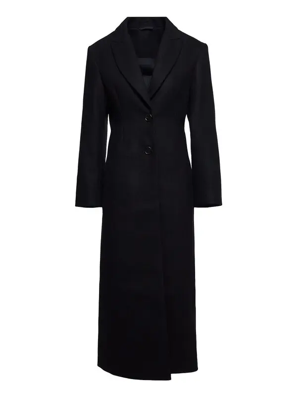 WAKAKUU Cavan Wool Coat - Black