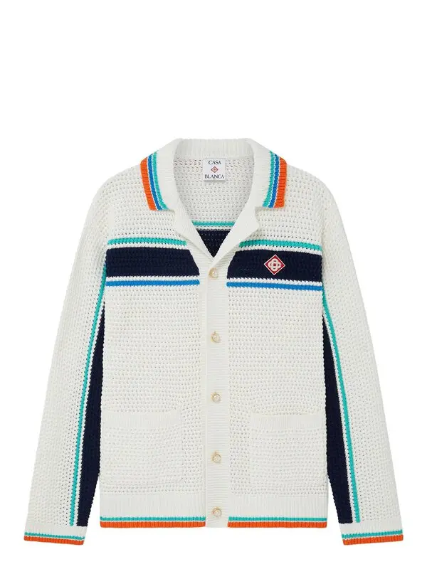 Casablanca Tennis Crochet Shacket - Blue