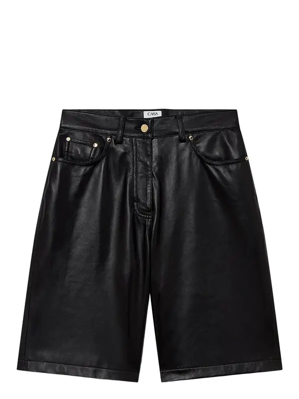 Casablanca Leather Skater Shorts - Multicolor
