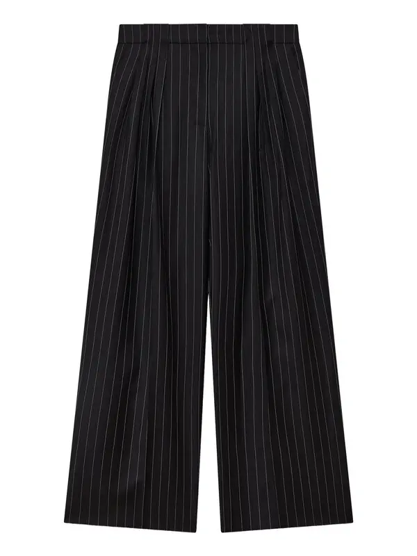 Casablanca Wool Pinstripe Triple Pleat Tailored Trousers - Multicolor