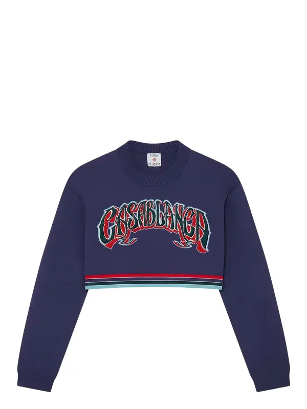 Casablanca Baseball Cropped Jumper - Multicolor