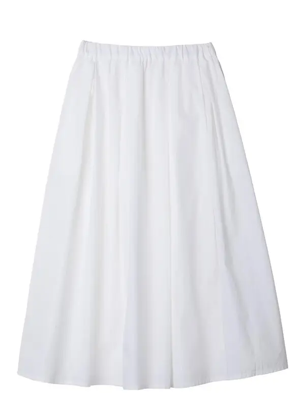 Stylein Cotton A-line Midi Skirt - White