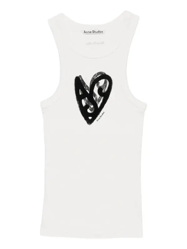 Acne Studios Heart Logo Top - White