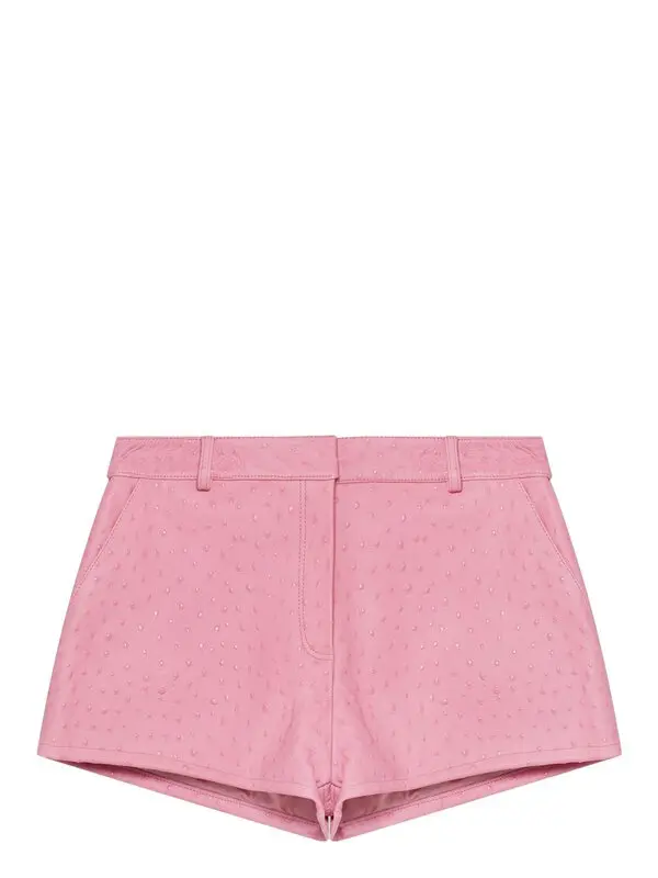 Casablanca Embossed Leather Mini Shorts - Multicolor