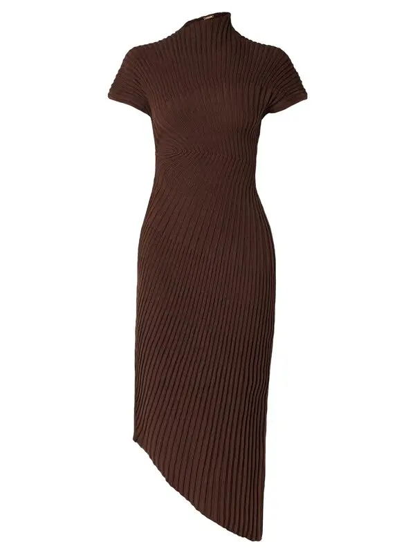 Cult Gaia Chrysta Knit Midi Dress - Brown