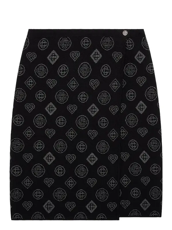 Casablanca Monogram Jacquard Midi Skirt - Multicolor