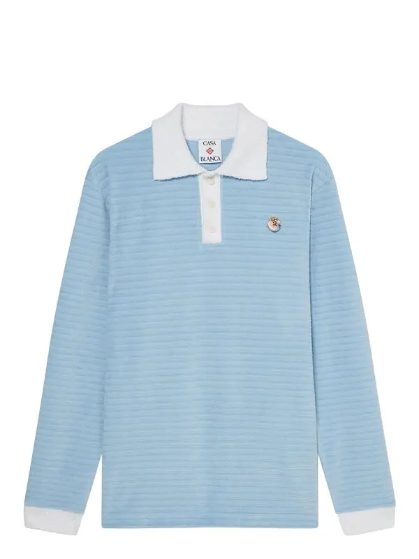 Casablanca Velour Stripe Polo Shirt - Multicolor