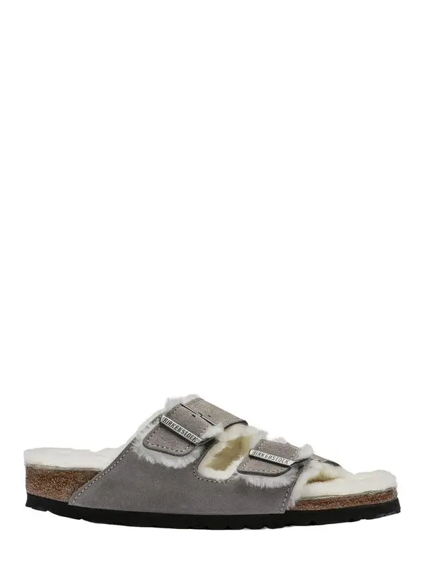BIRKENSTOCK Arizona Shearling Sandals - Stone
