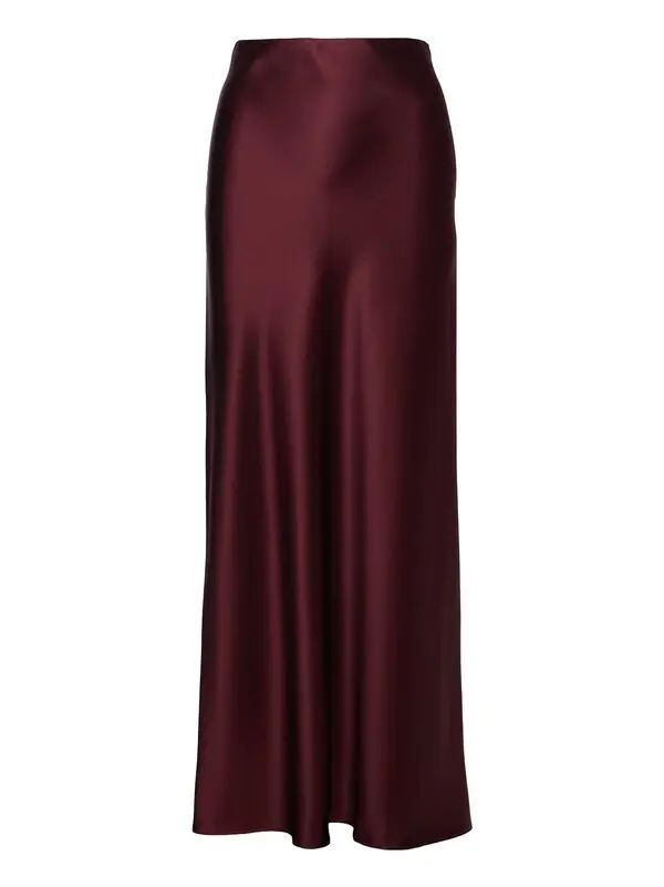 WAKAKUU Cielo Satin Maxi Skirt - Burgundy