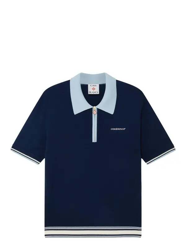 Casablanca Merino Knit Tennis Polo Shirt - Multicolor