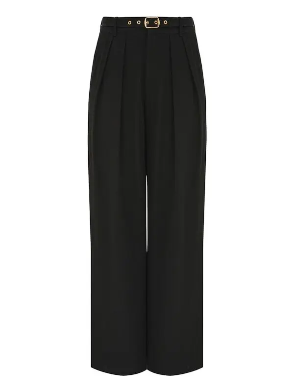 Zimmermann Lace Trim Wide-leg Trousers - Black