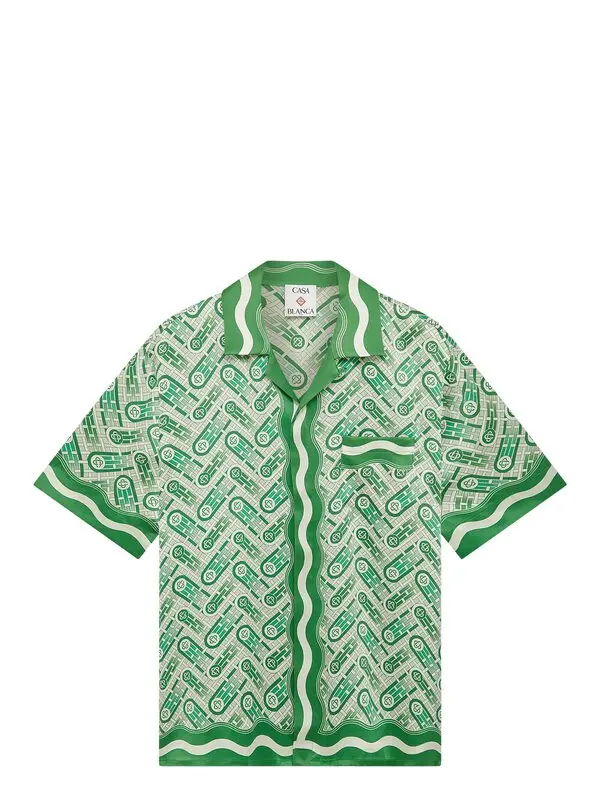 Casablanca Ping Pong Short Sleeve Silk Shirt - Multicolor