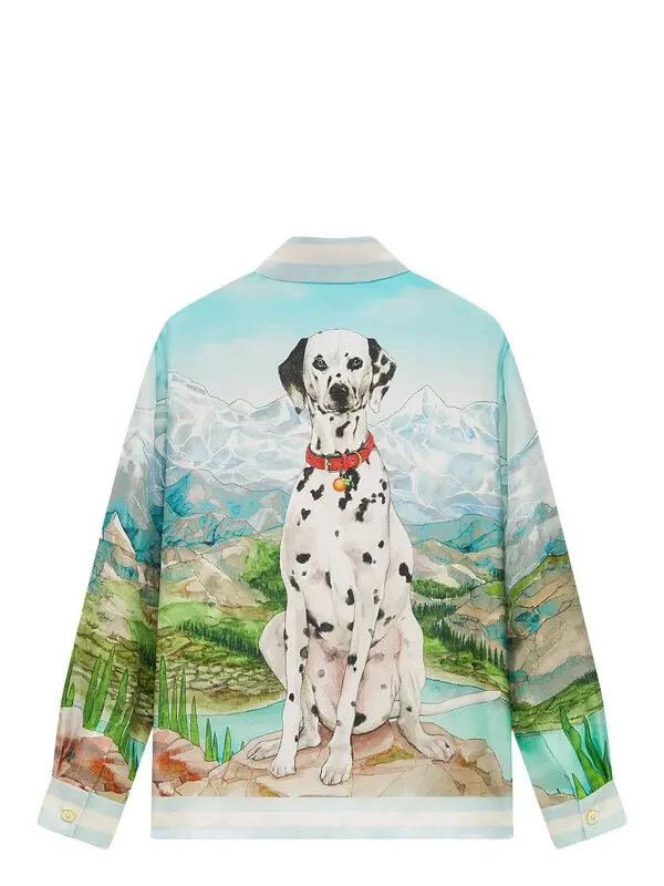 Casablanca Dalmatian A La Montange Long Sleeve Silk Shirt - Multicolor