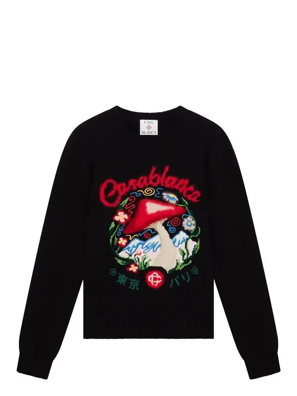 Casablanca Cotton Embroidered Mushroom Jumper - Multicolor