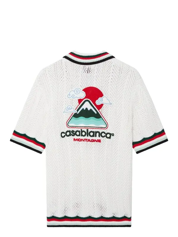 Casablanca Cotton Montagne Ondulee Short Sleeve Crochet Shirt - Multicolor