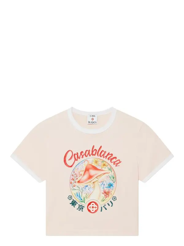 Casablanca Mushroom Emblem Cropped T-shirt - Multicolor