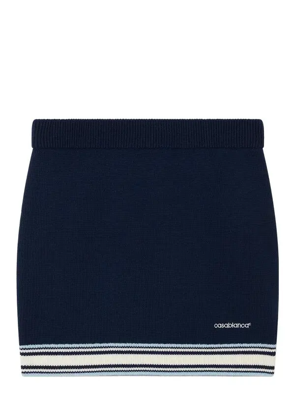 Casablanca Merino Knit Tennis Skirt - White