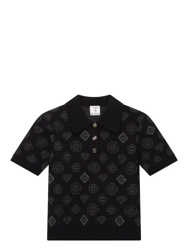 Casablanca Monogram Jacquard Polo - Multicolor