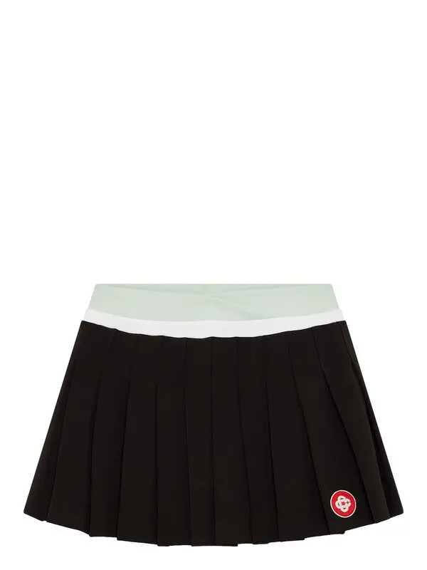 Casablanca Scuba Pleated Mini Skirt - Green