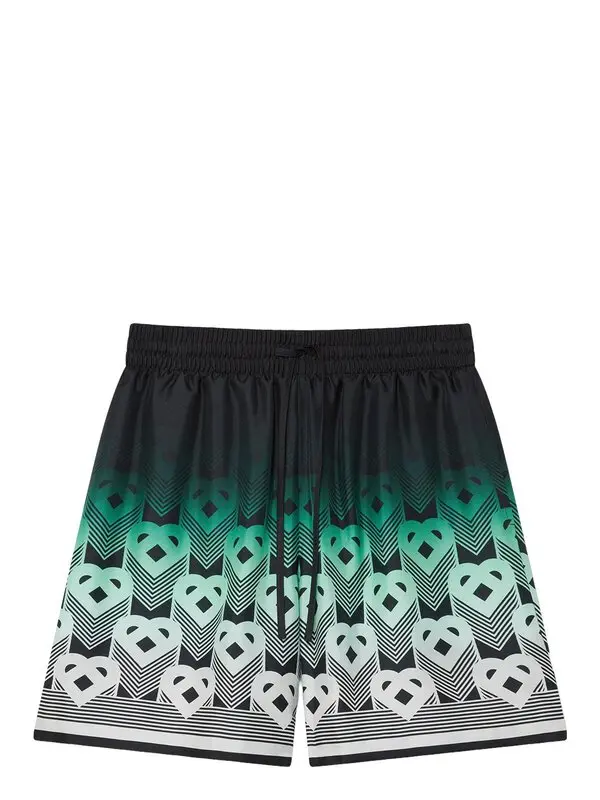 Casablanca Gradient Monogram Silk Shorts - Green