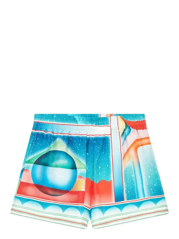 Casablanca Galaxy Court Silk Shorts - Multicolor