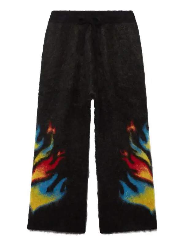 Casablanca Mohair Flame Laurel Trousers - Black
