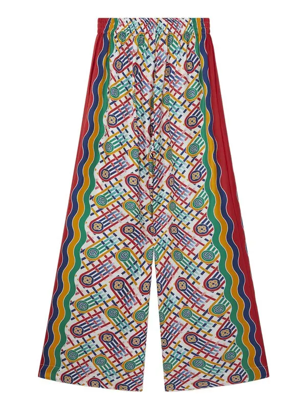 Casablanca Printed Wide Leg Trousers - Multicolor