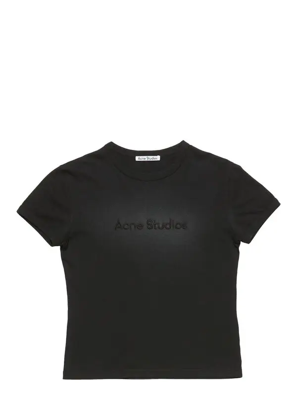 Acne Studios Logo Fitted T-shirt - Faded Black