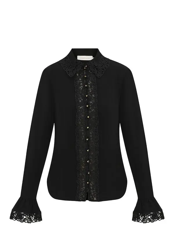 Zimmermann Lace Trim Shirt - Black