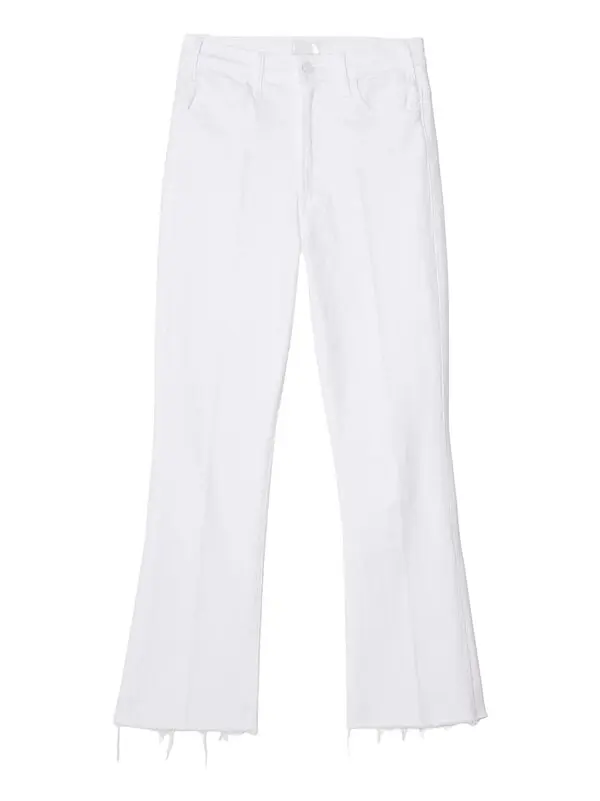 MOTHER The Hustler Ankle Fray Jeans - White