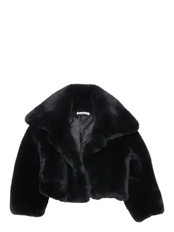 Acne Studios Faux Fur Collar Jacket - Black