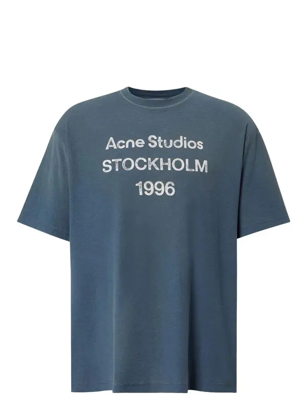 Acne Studios T-shirt Logo Relaxed Fit - Blue