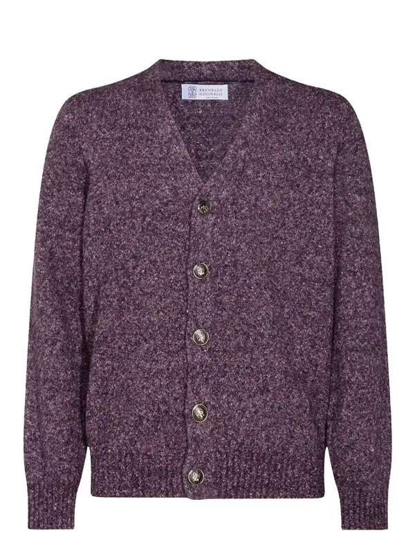 Brunello Cucinelli Alpaca, Wool, Silk And Cotton-blend Cardigan - Purple