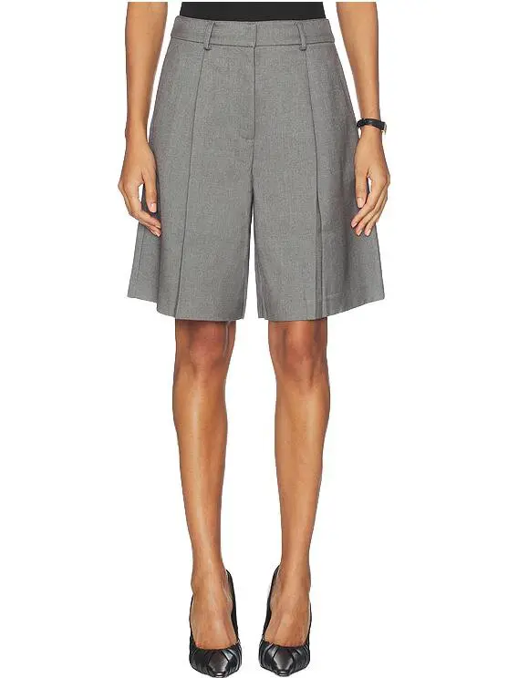Astr The Label Quillie Pleated Shorts - Grey