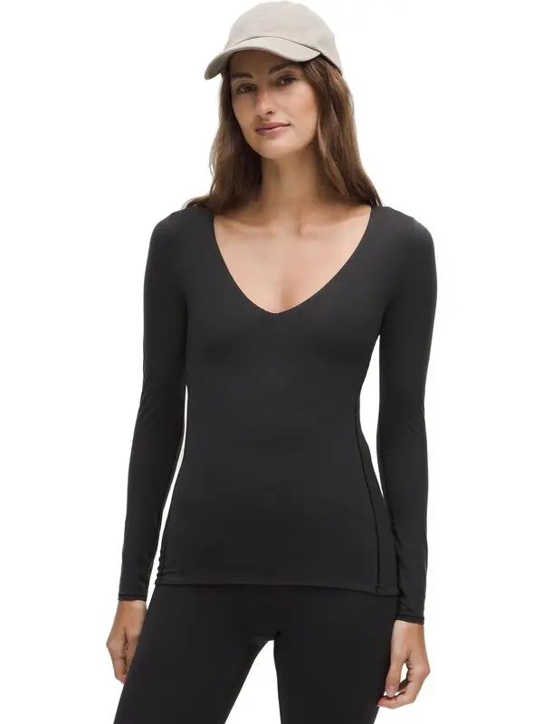 Lululemon Wundermost Ultra-soft Nulu V-neck Long-sleeve Shirt - Black