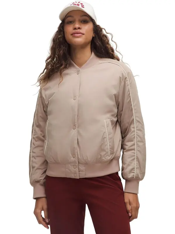 Lululemon Collegiate Bomber Jacket - Nutmeg/light Ivory