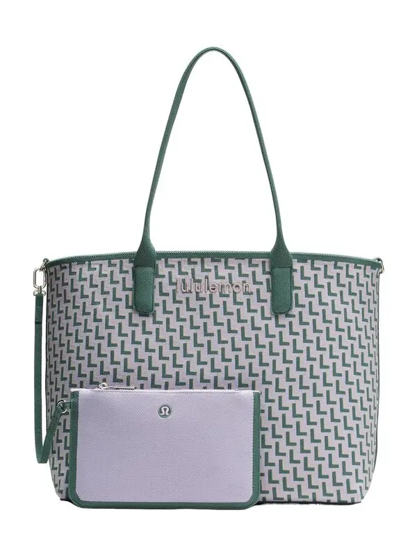 Lululemon Classic Knit Tote 18l - Tidewater Teal/lavender Frost/chrome